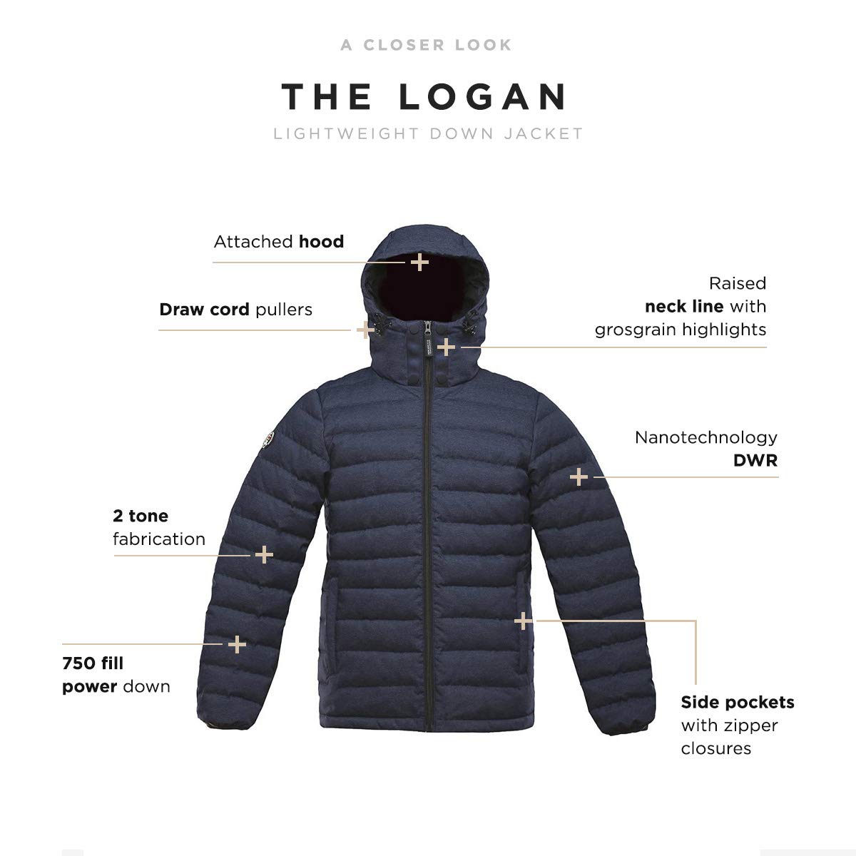 Triple F.A.T. Goose Men's Logan - Puffer Jacket Men With Hood - Down Jacket Men - Mens Winter Jackets - Bubble Coat (Medium, Black)