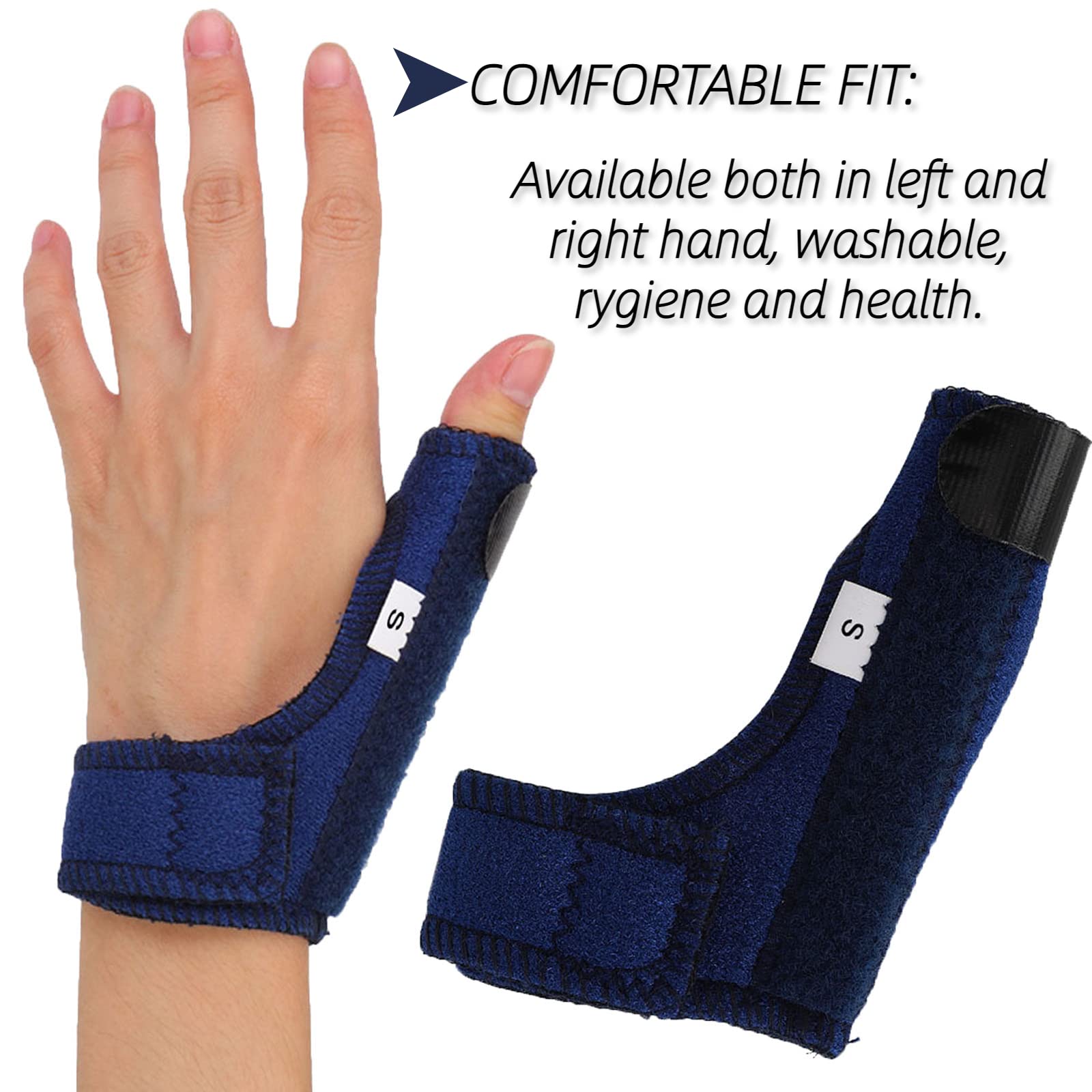 Weohoviy Thumb Brace, Trigger Finger Splint for Kids, Support Brace for Straightening Broken Fingers, Injuries, Arthritis, Trigger Finger(S) blue