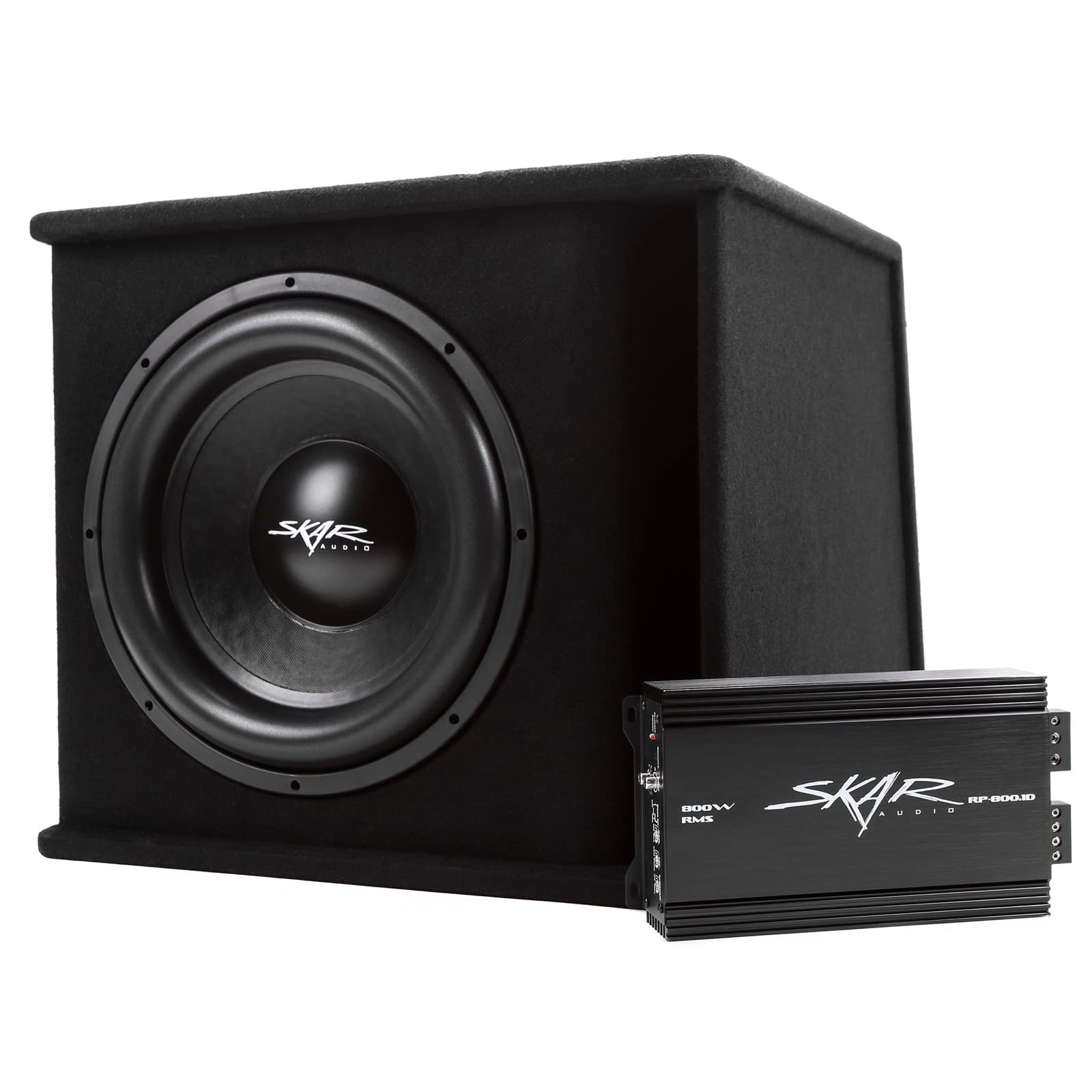 Skar Audio Single 15" Complete 1,200 Watt SDR Series Subwoofer Bass Package - Includes Loaded Enclosure with Amplifier