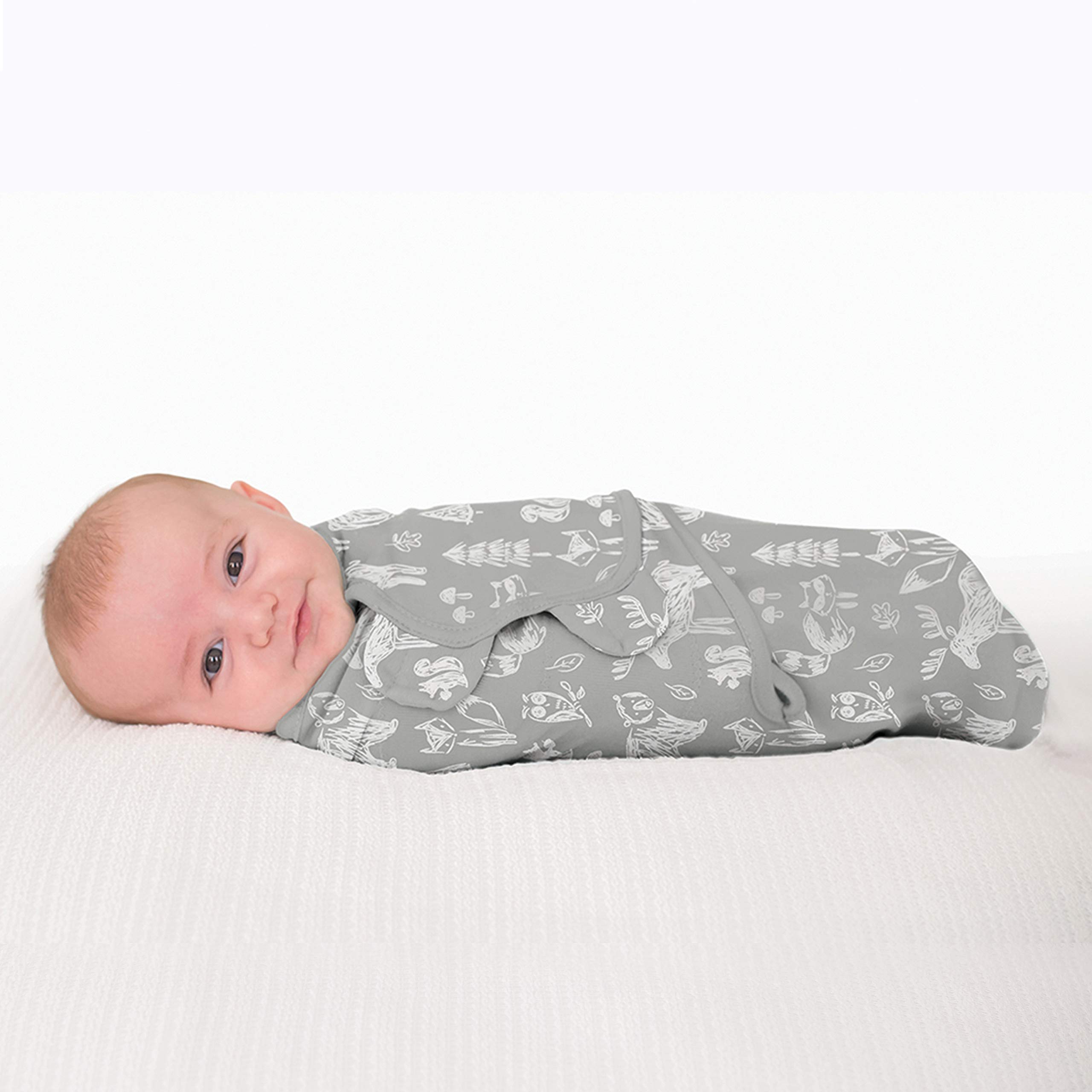 SwaddleMe Original Swaddle - Size Small/Medium, 0-3 Months, 1-Pack (Chalkboard Woodland) Easy to Use, Soft and Cozy Newborn Swaddle Wrap Keeps Baby Cozy and Secure