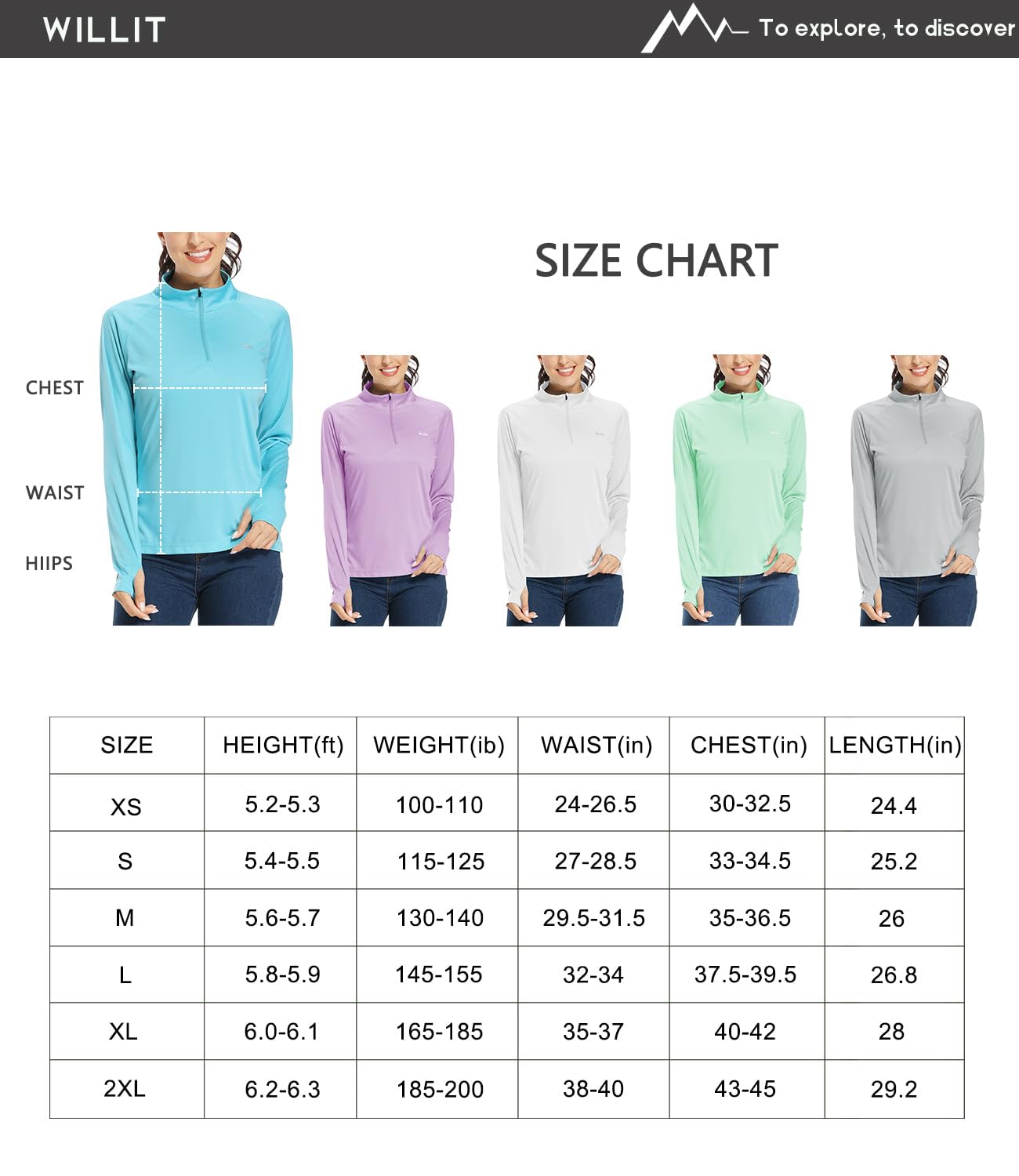 Willit Women's UPF 50+ Sun Protection Shirt SPF Long Sleeve Lightweight Half-Zip Golf Outdoor Shirt Quick Dry Rash Guard Blue L