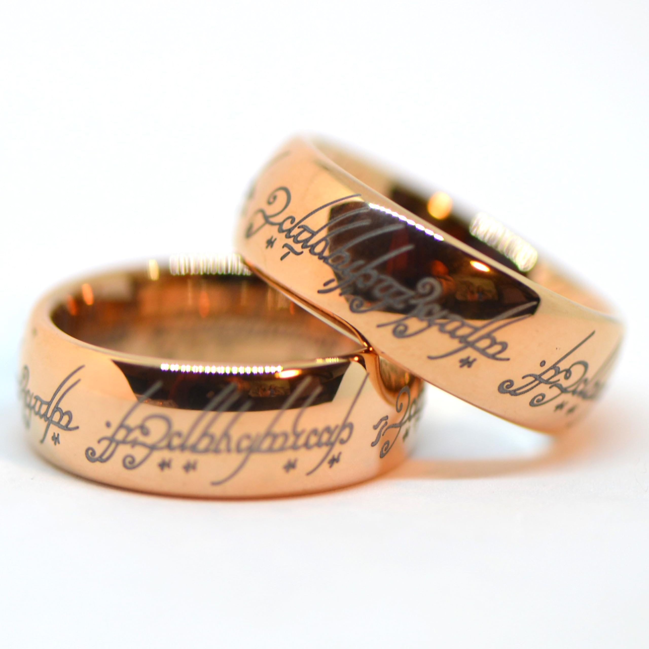Rose Gold Tungsten Carbide One Ring Wedding Band Engagement Promise Ring Elvish 6mm 8mm Valentine Birthday Anniversary (5.5)