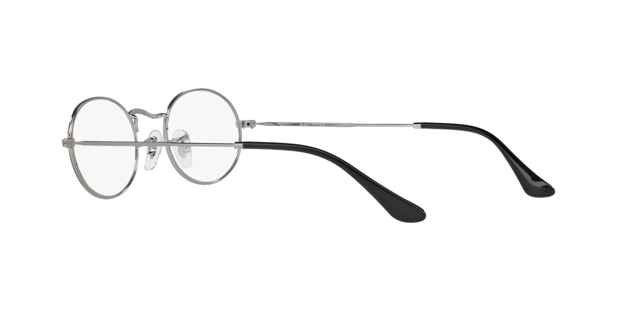 Ray-Ban RX3547V Oval Prescription Eyeglass Frames, Gunmetal/Demo Lens, 48 mm