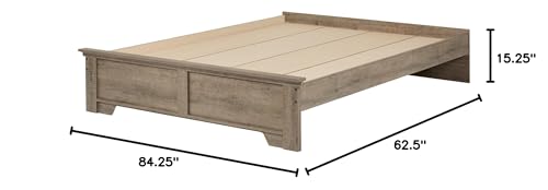South Shore Versa Platform Bed, Queen, Weathered Oak