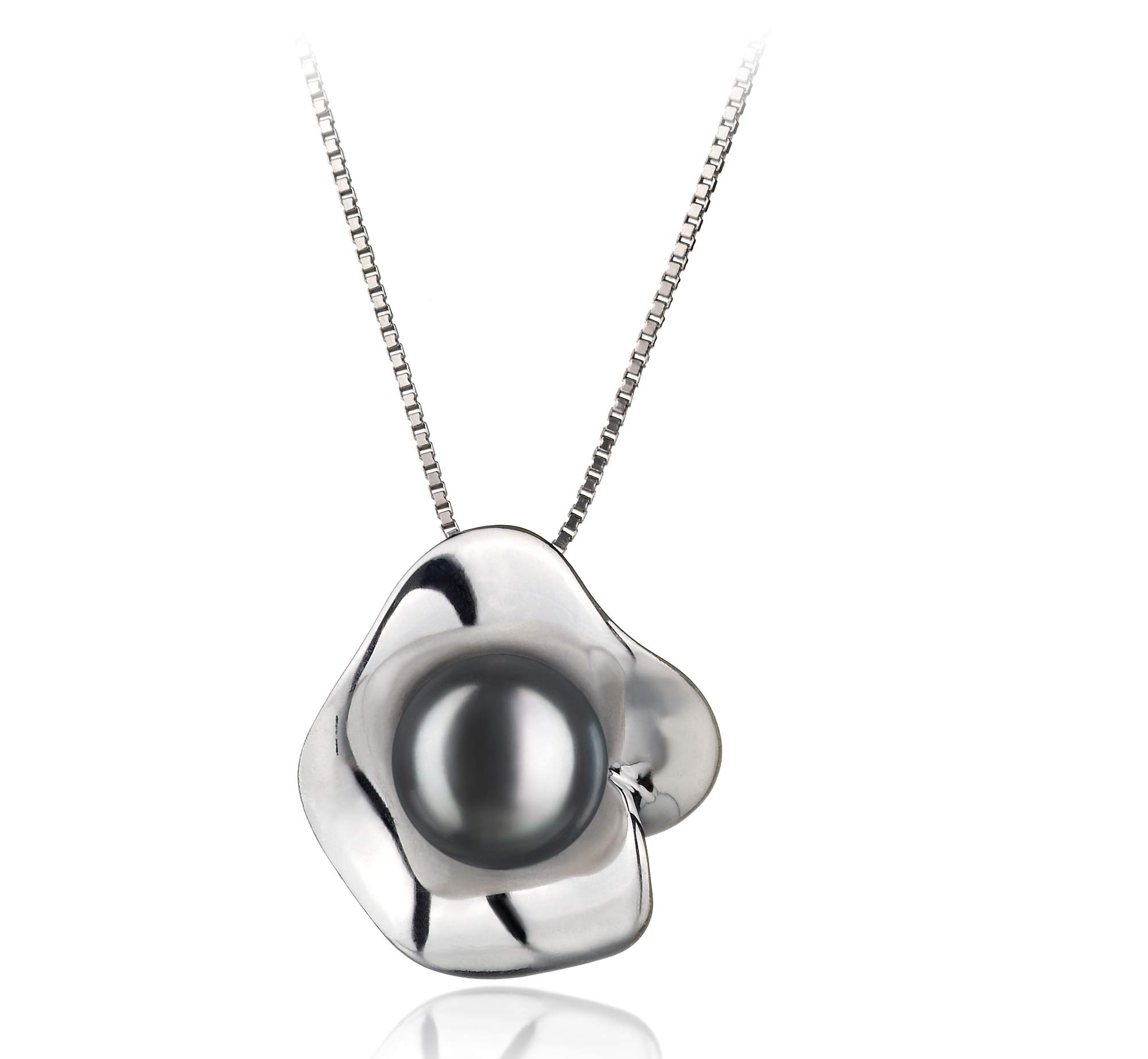 Rocio Black 9-10mm AA Quality Freshwater 925 Sterling Silver Cultured Pearl Pendant For Women