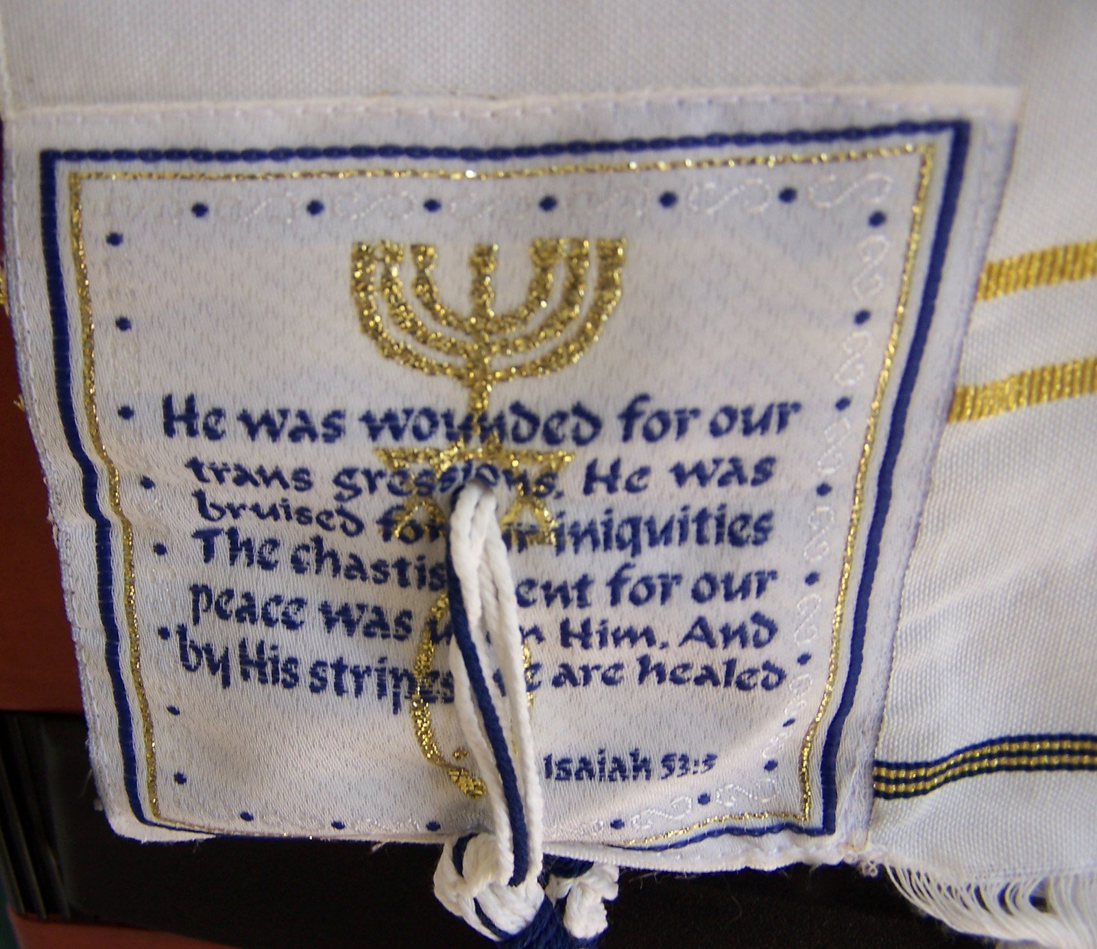 Shofars From Afar Navy Blue Messianic Tallit Talit Prayer Shawl 72" x 22" w/Matching cloth zipper bag - Designed by Dr. Rick Kurnow