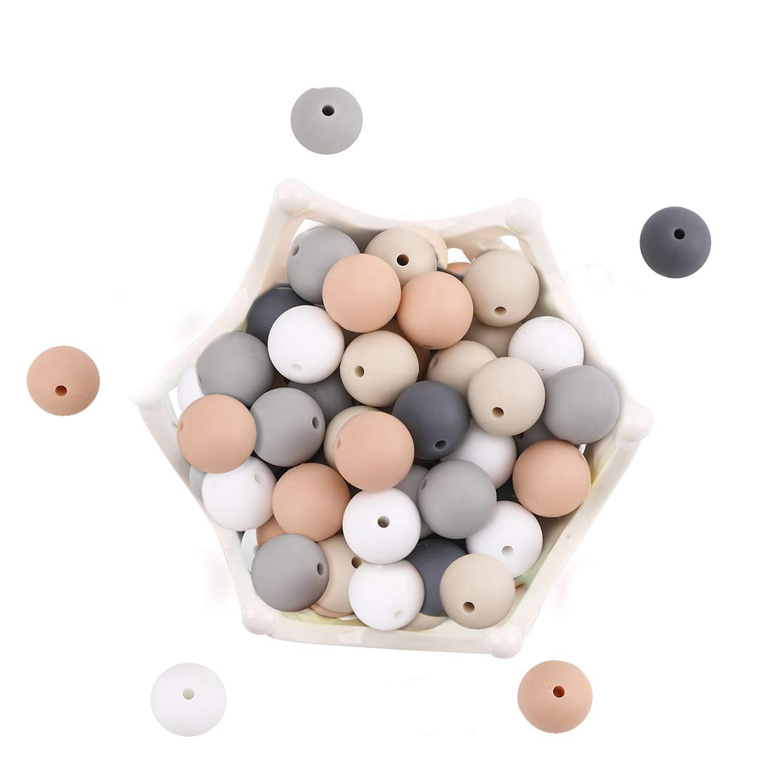 Silicone Beads Free BPA 15MM 50PC DIY Beads Accessories