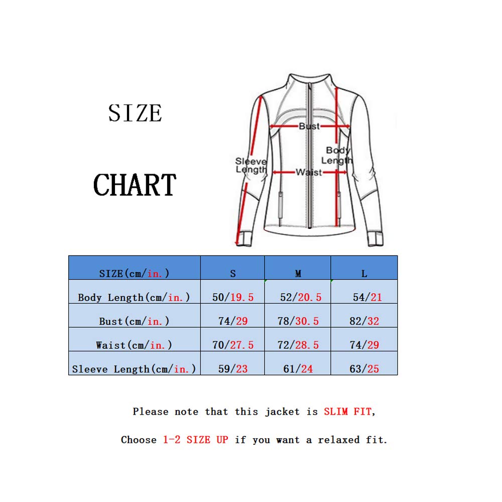 Specific Heart Women’s Stretchy Workout Lightweight, Full Zip Running Track Jacket (Large, Black)
