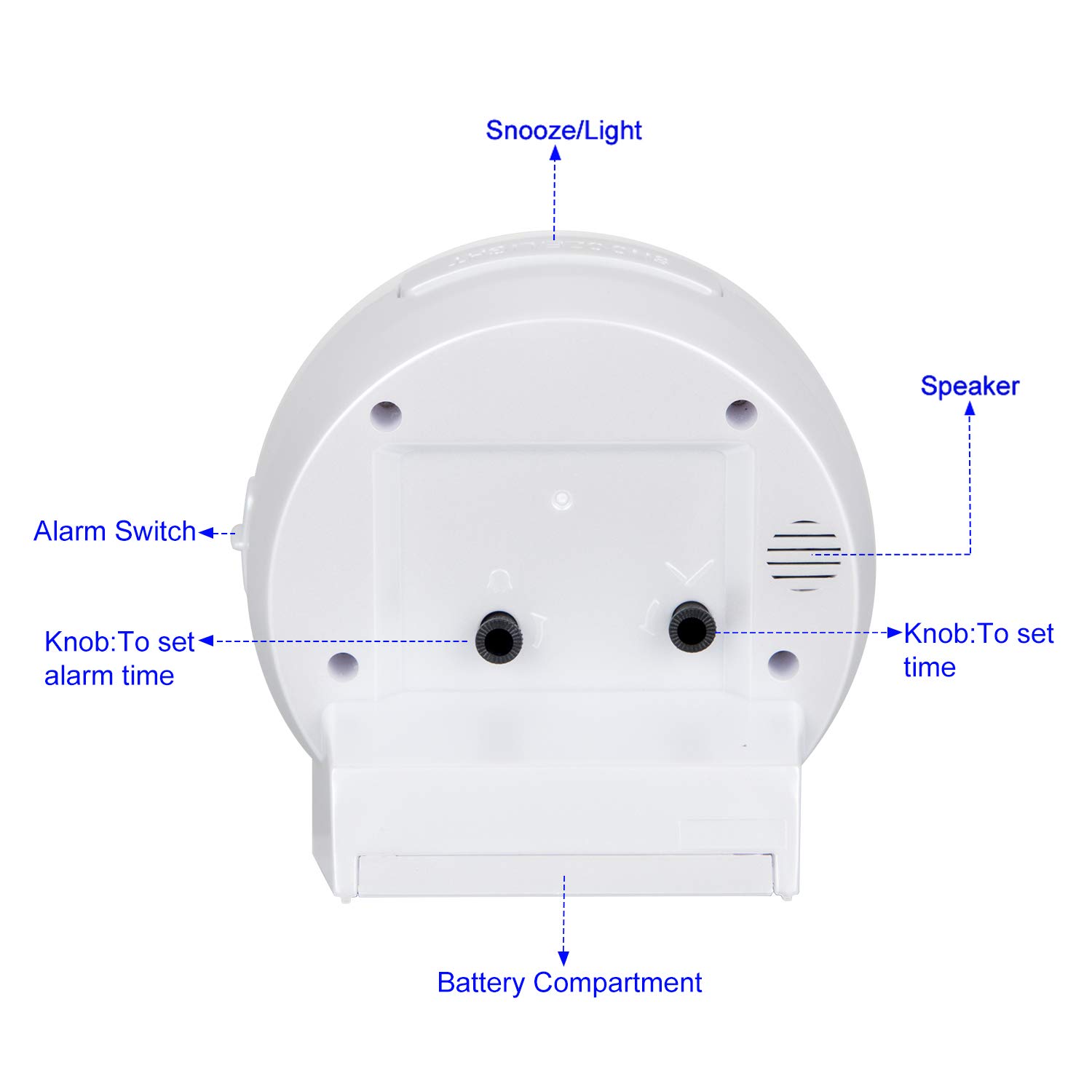 Tinload Analog Alarm Clock for Kids, Telling Time Teaching Design, Silent Non Ticking, Increasing Beep Sounds, Battery Operated Snooze and Light Functions