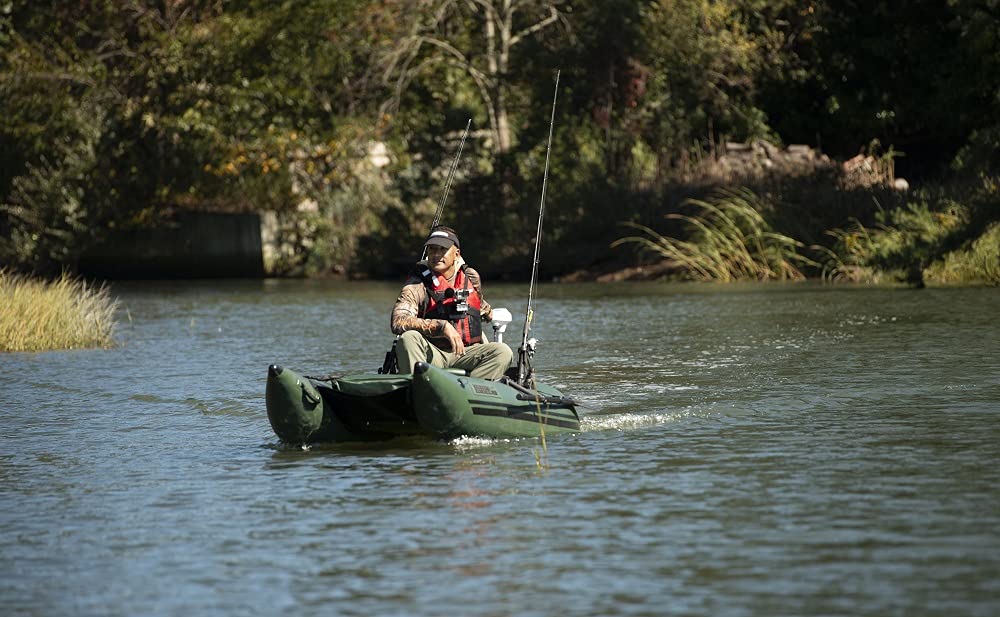 Sea Eagle 285 Inflatable Frameless Fishing Pontoon Boat Watersnake Electric Motor Package