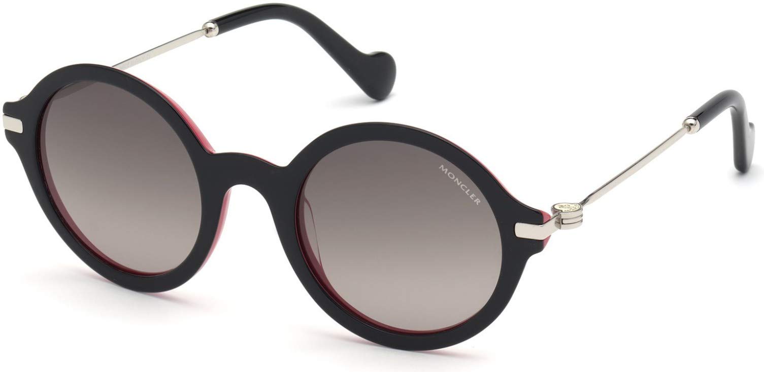 Sunglasses Moncler ML 0081 05B Shiny Black & Velvet Rose, Palladium/Grey Lense
