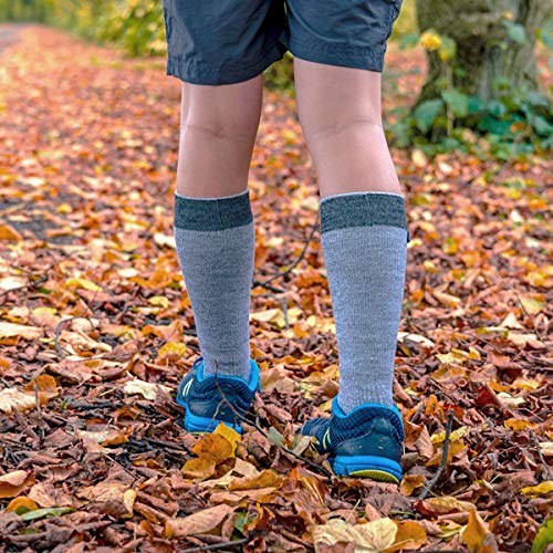 SEALSKINZ Unisex Waterproof All Weather Mid Length Sock, Grey/Grey Marl, Large