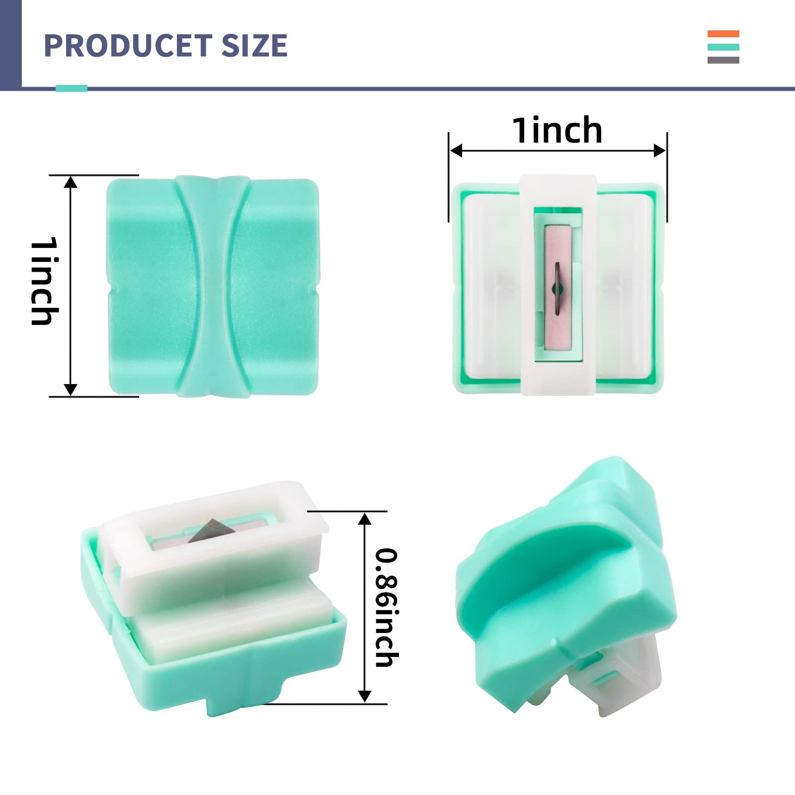 ZEQUAN Paper Cutter Blades, Paper Trimmers Replacement Blades with Safe Hiding Blade Design, Mint Green 1 x 1 x 0.86 in