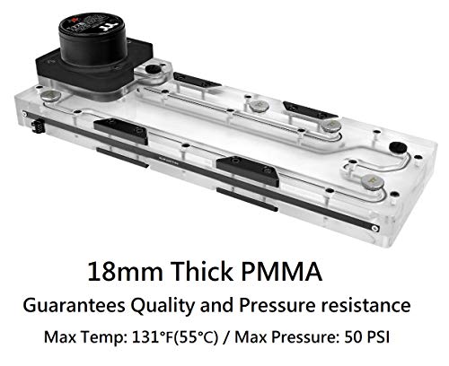 Thermaltake Pacific DP100-D5 Plus 360mm 200ml 16.8 Million Color RGB Alexa/Razer Chroma/5V Motherboard Syncable 6-Port G 1/4" Thread 5-Speed Adjustable D5 Pump Distro Plate Combo CL-W263-PL00SW-A
