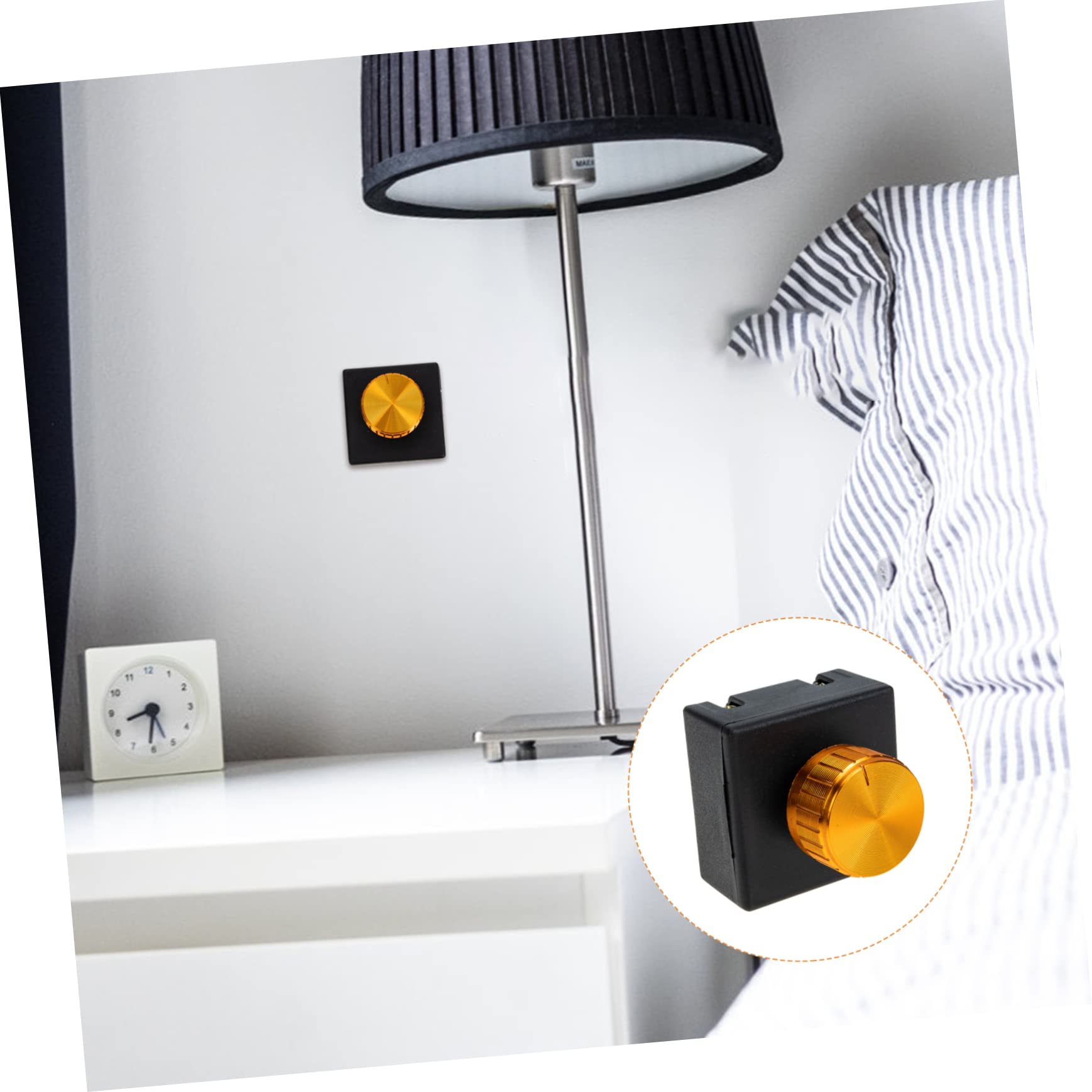 Uonlytech Dimming Stainless Steel Socket Light dimmer knob knob Light Modulator Gas Stove Lamp Dimmer Control Component Turntable dial Electrical Light