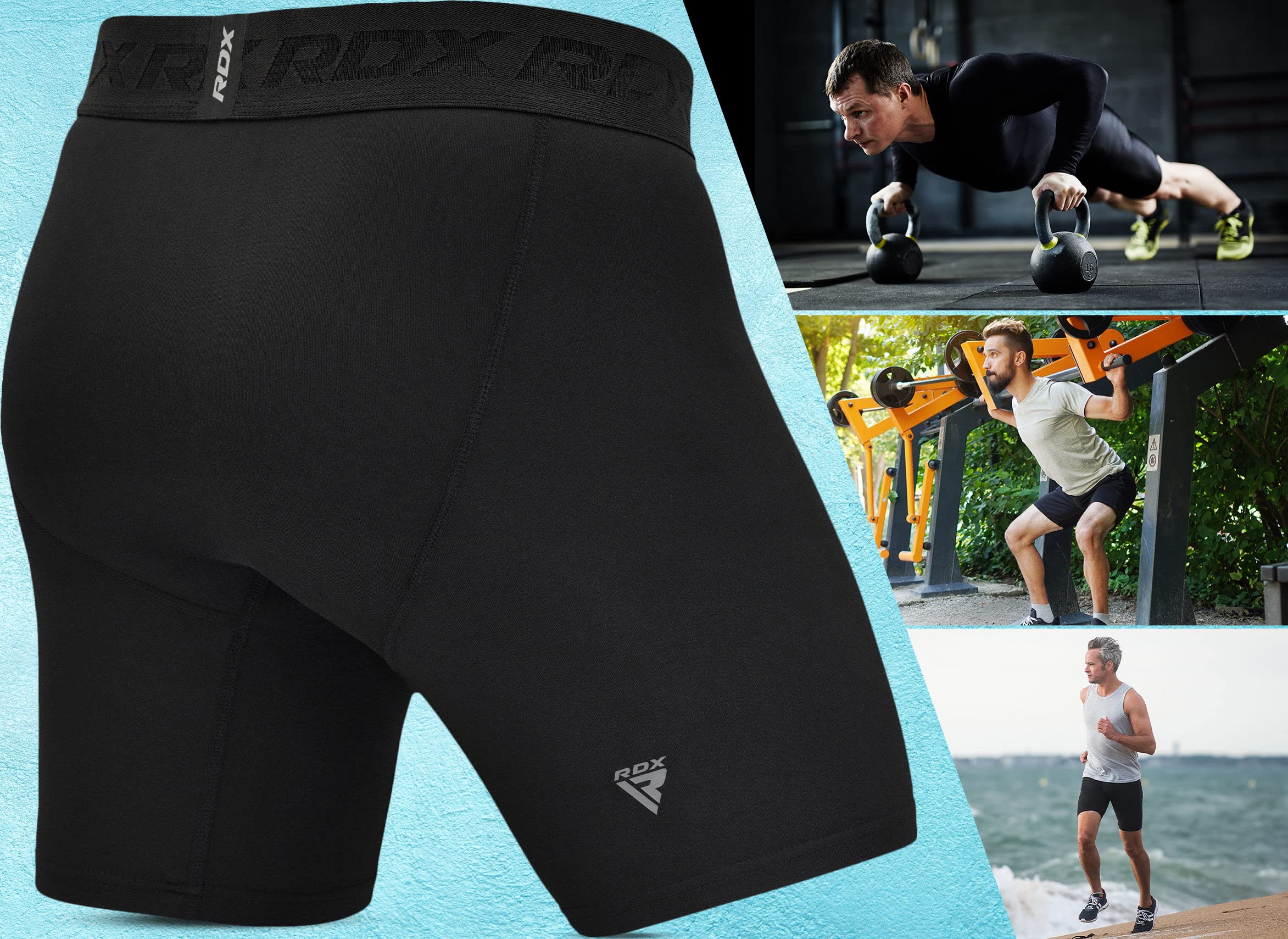 RDX MMA Thermal Compression Shorts Base Layer Men's , Black, XL