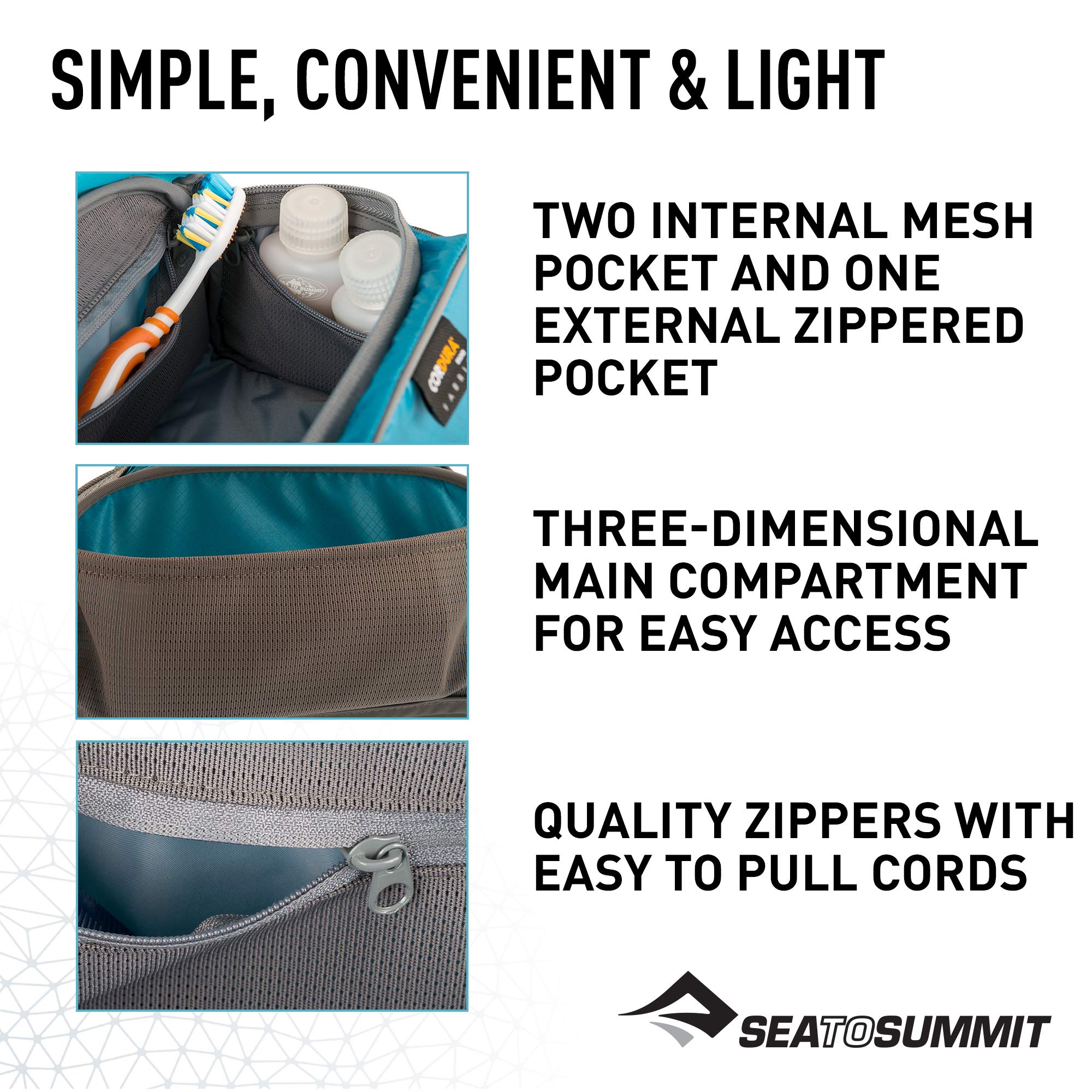 Sea to Summit Travelling Light Toiletry Bag, Small, Black