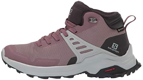 Salomon X Raise MID Gore-TEX Hiking Boots for Women, Flint/Phantom/Quarry, 10.5