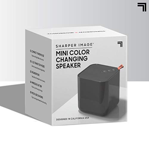 Sharper Image Mini Color Changing Speaker, Sync to Smartphone or Tablet with Bluetooth, Impressive Sound Quality, Stream 4 Hours per Charge, Rechargeable, LED, Speakerphone