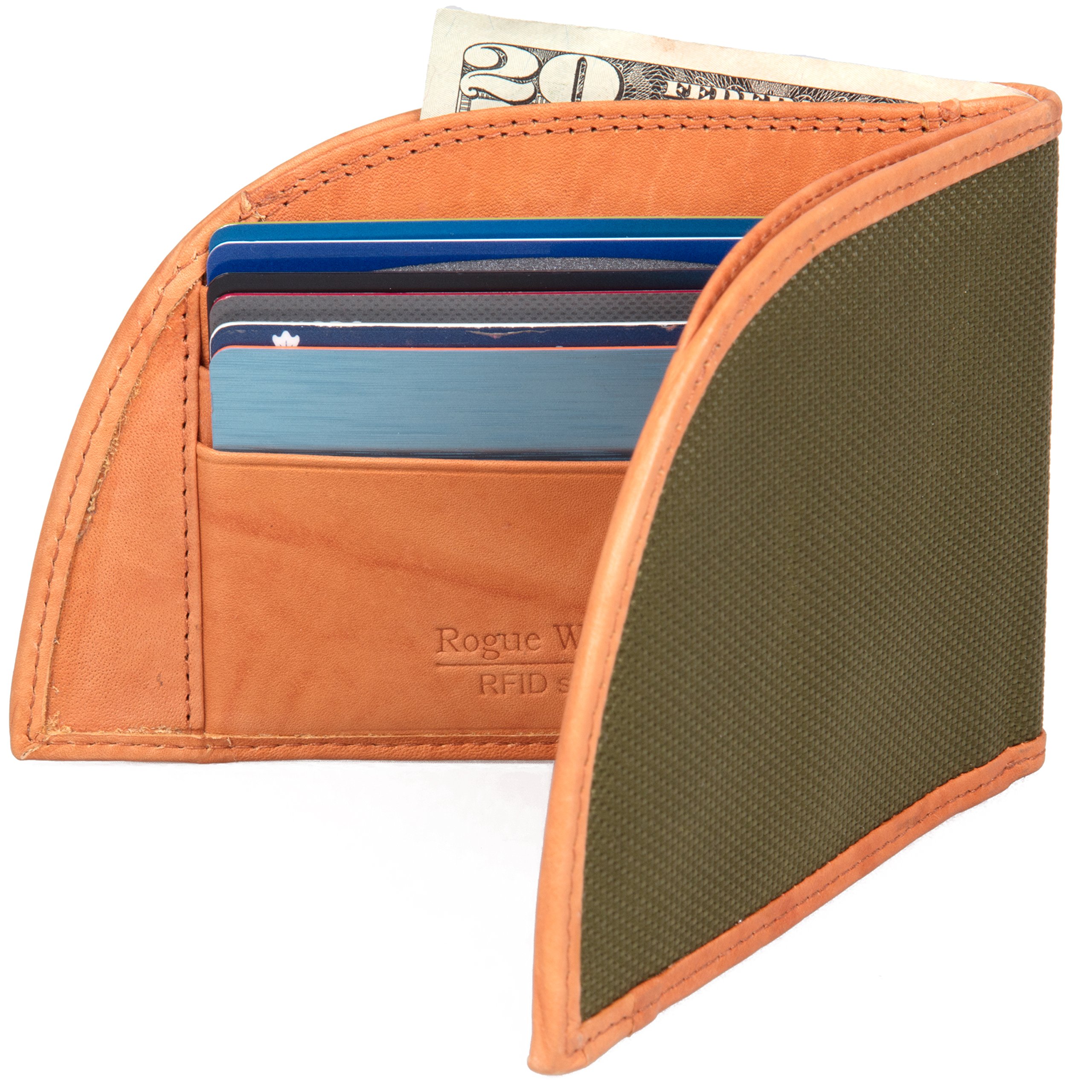 Rogue Industries Front Pocket Wallet Ballistic Nylon Material with RFID Block - 3 Card Slots and ID Holder