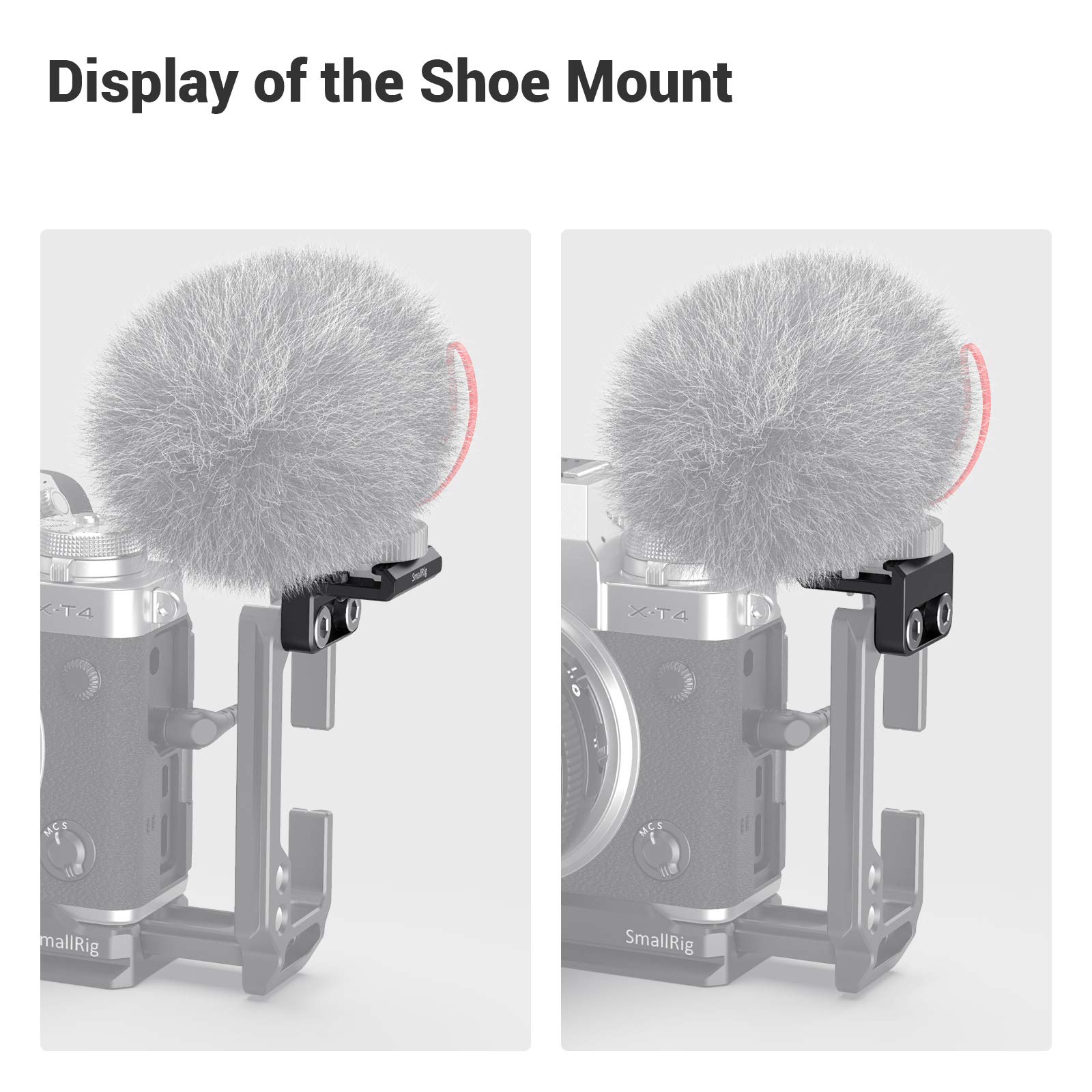 SMALLRIG Cold Shoe Mount Adapter for L Bracket Microphone Camera Cage/Top Plate/Side Plate/Camera Handle, Anti-Off Design - BUC2736