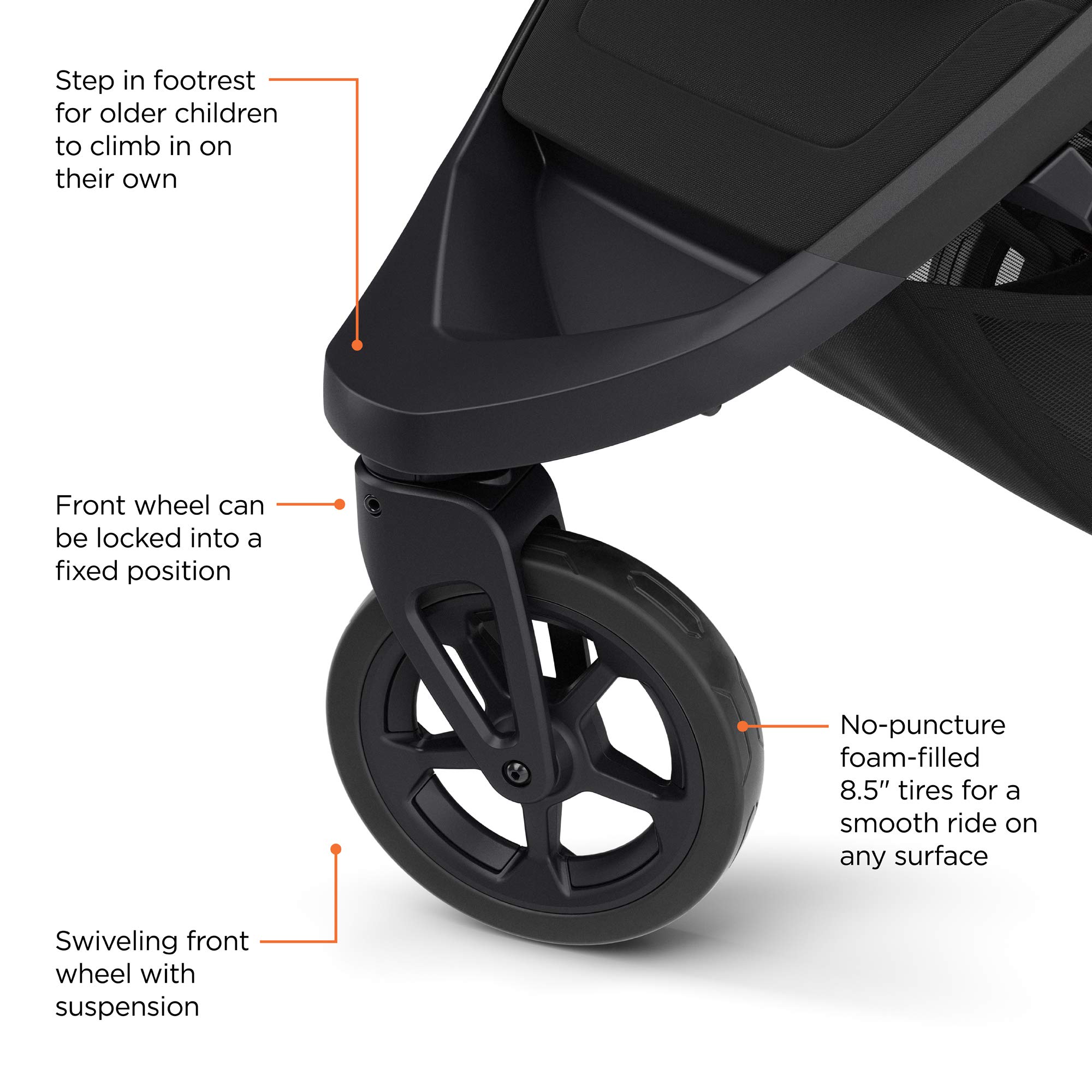 Thule Spring Stroller - Compact Baby Stroller Perfect for Everyday Use - Features 5-Point Harness, Lightweight and Compact Design, Vented Canopy with See-Through Mesh, Padded Reclining Seat
