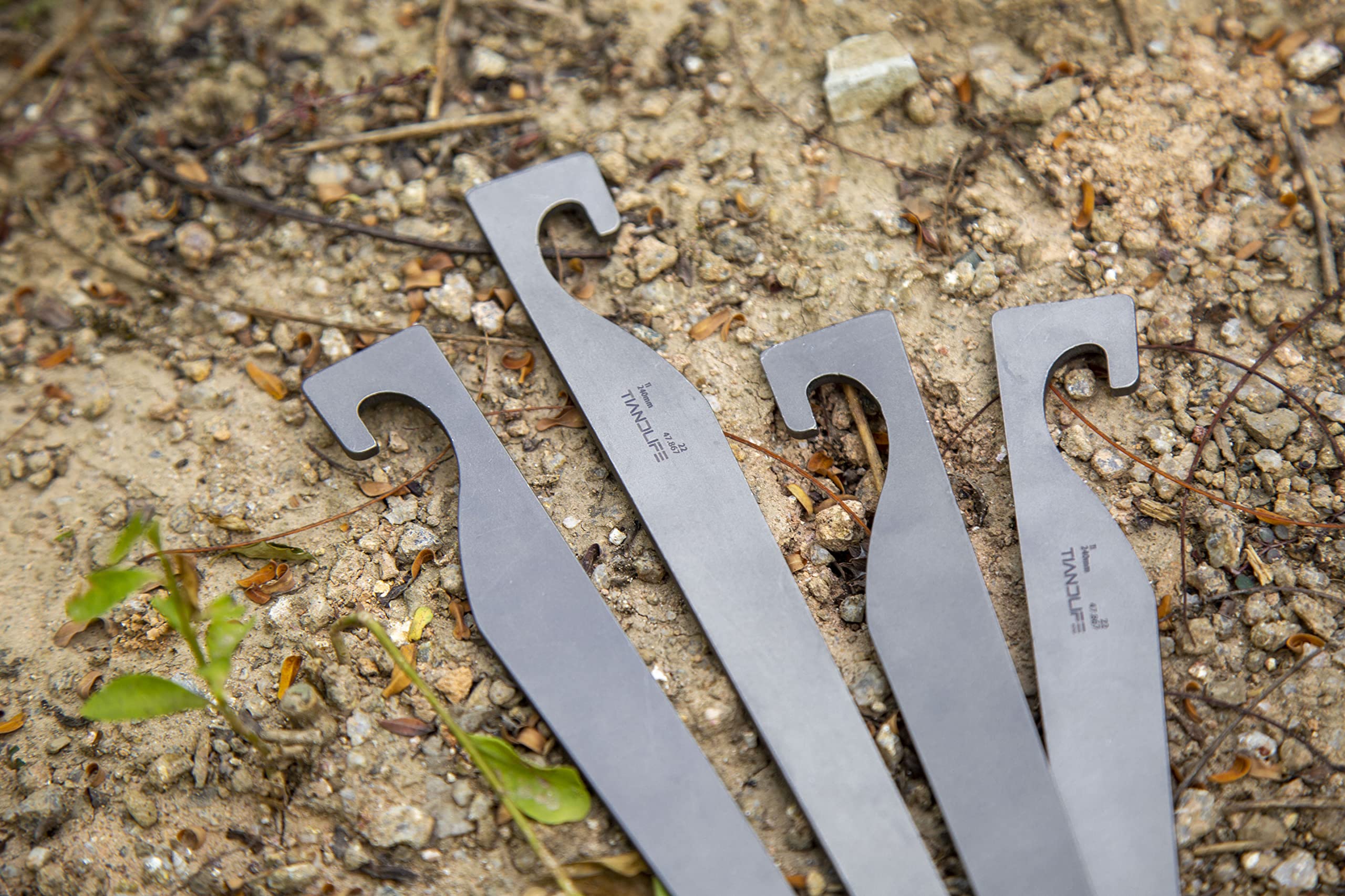 TIANDLIFE Tent Stakes - Titanium Tent Pegs - 9.4in/24cm Heavy Duty Camping Stakes, Windproof Rustproof, Not Easy to Bend,Essential Tent Accessories for Camping, Rain Tarps, Hiking, Backpacking.