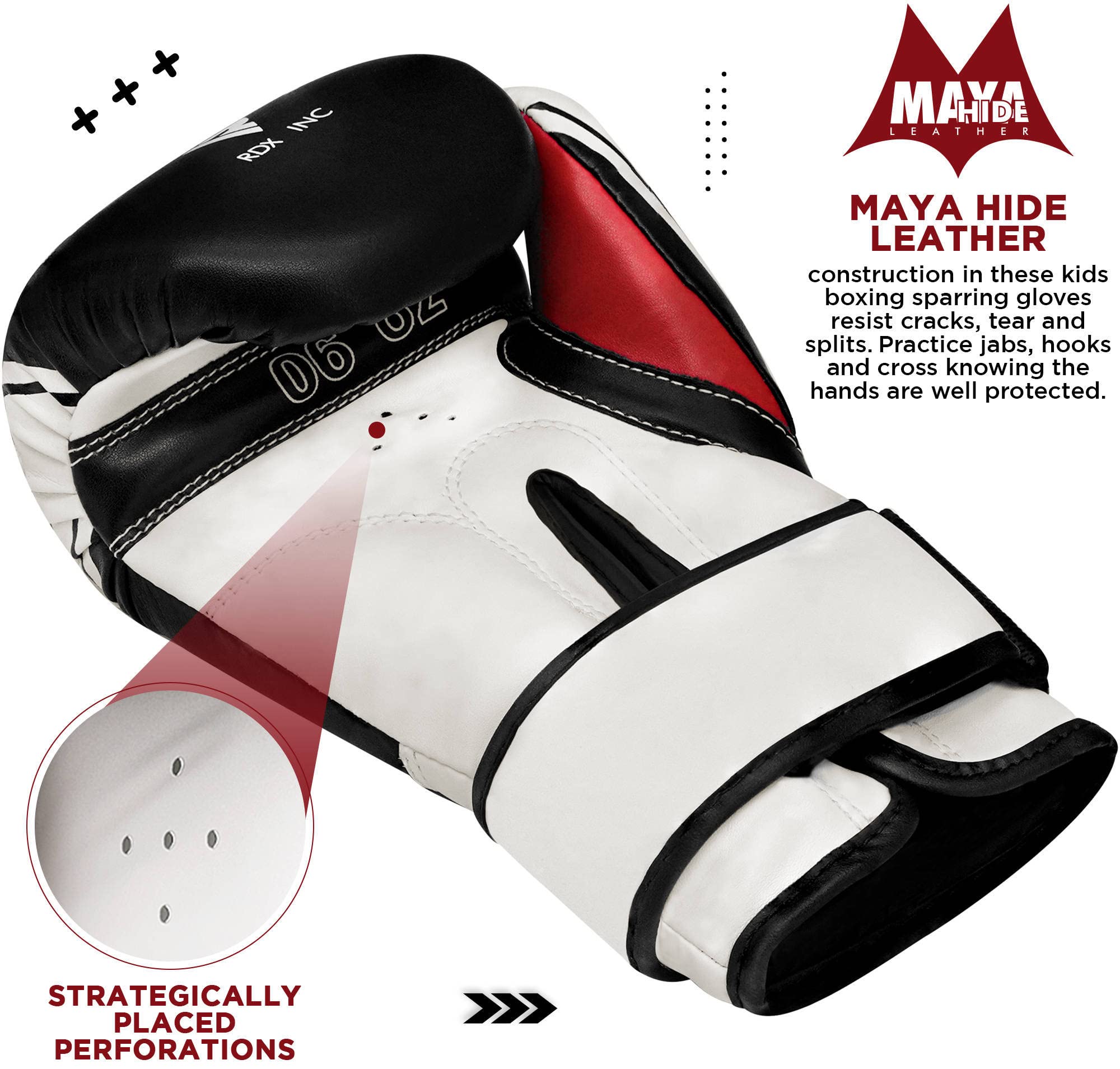 RDX Kids Punching Bag 2FT with Punch Gloves, Heavy Filled Boxing Set, Non Tear Maya Hide Leather Junior Hanging Bag, Kickboxing MMA Grappling Muay Thai Taekwondo Karate BJJ Workout Training