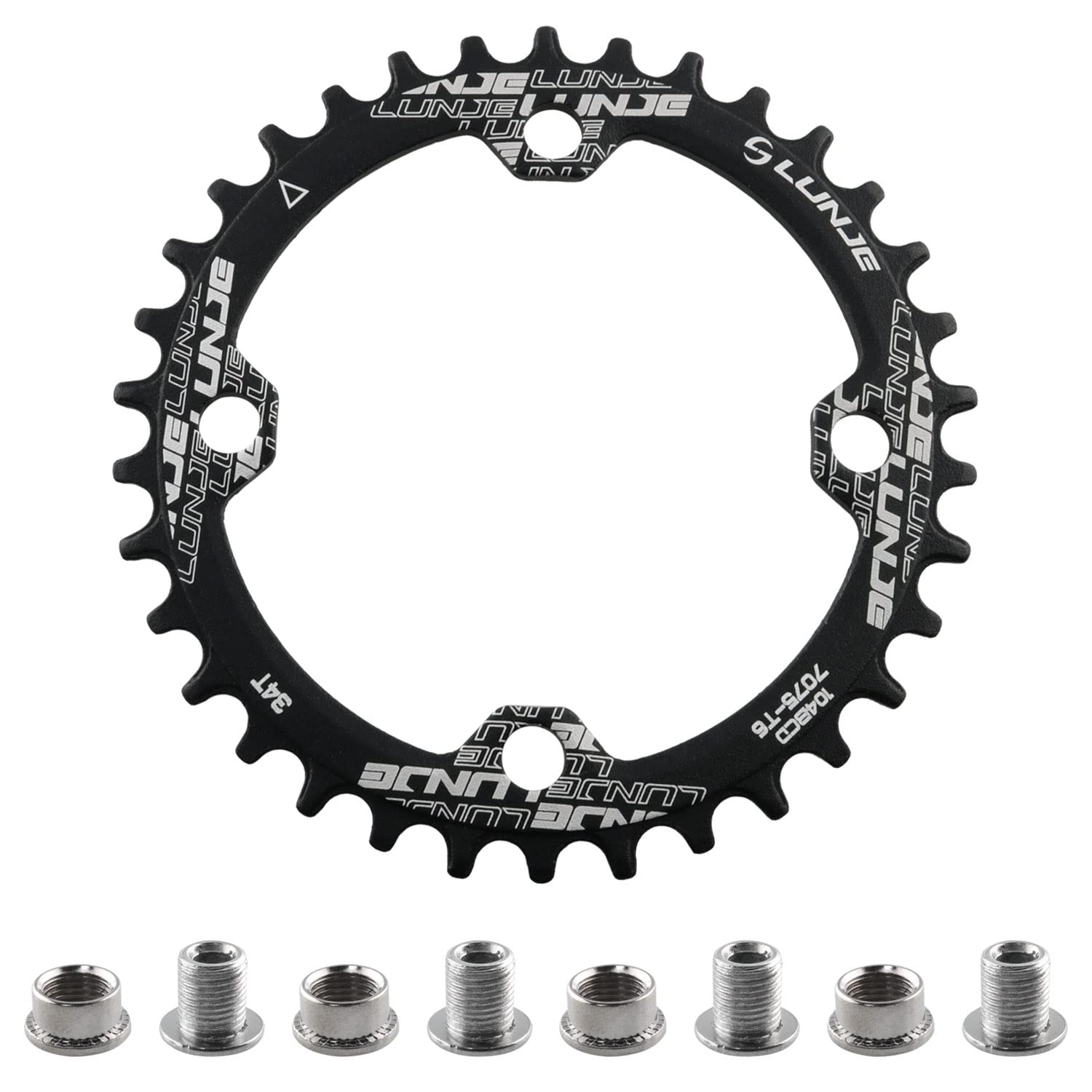 WHYHKJ Aluminum Alloy 104BCD Chainring 34T MTB Bicycle Chain Ring for Road Bikes, Mountain Bikes, BMX MTB Bike, Black