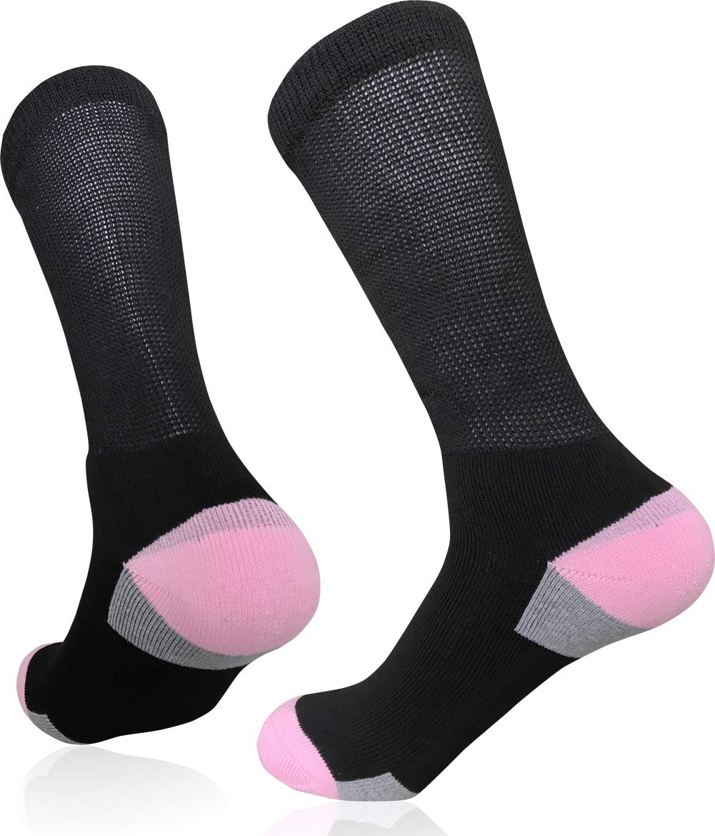 SYOLLAVE Womens Diabetic Athletic Crew Socks Non Binding Extra Wide bariatric Socks for Large Size Lympaedema Edema Swollen Foot
