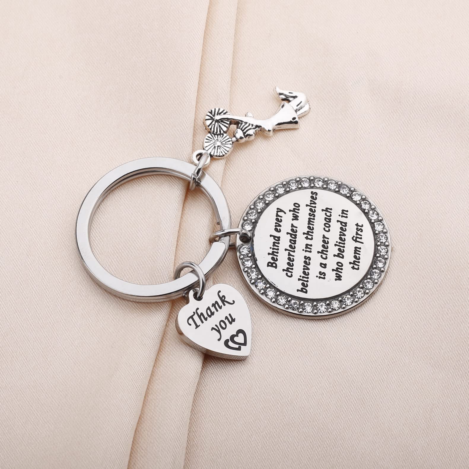 YWQBZ Cheer Coach Keychain Cheerleader Mom Keychain Cheer Coach Gift Cheerleading Coach Appreciation Gift (Cheer Coach KS)