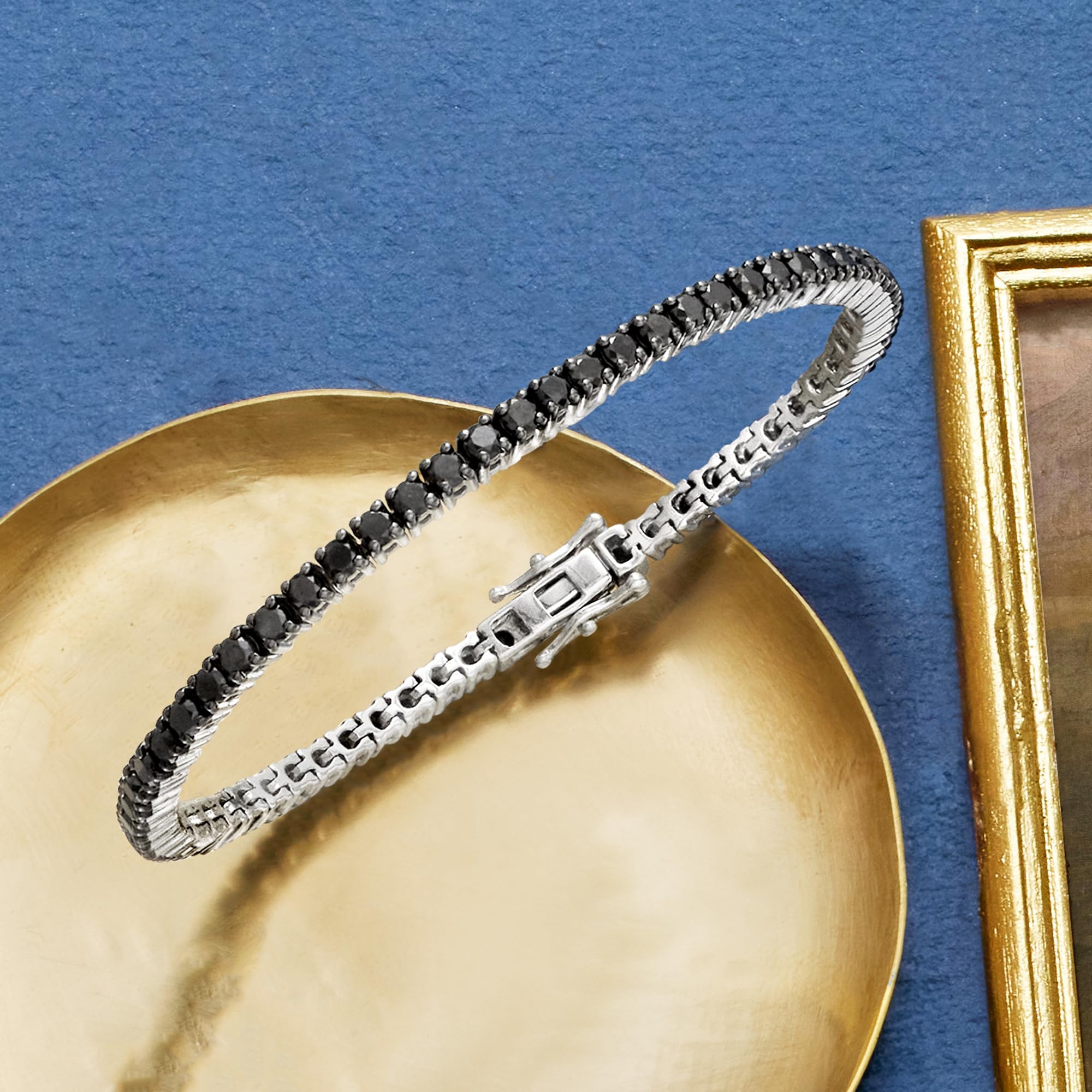 Ross-Simons 5.00 ct. t.w. Black Diamond Tennis Bracelet in Sterling Silver. 7 inches