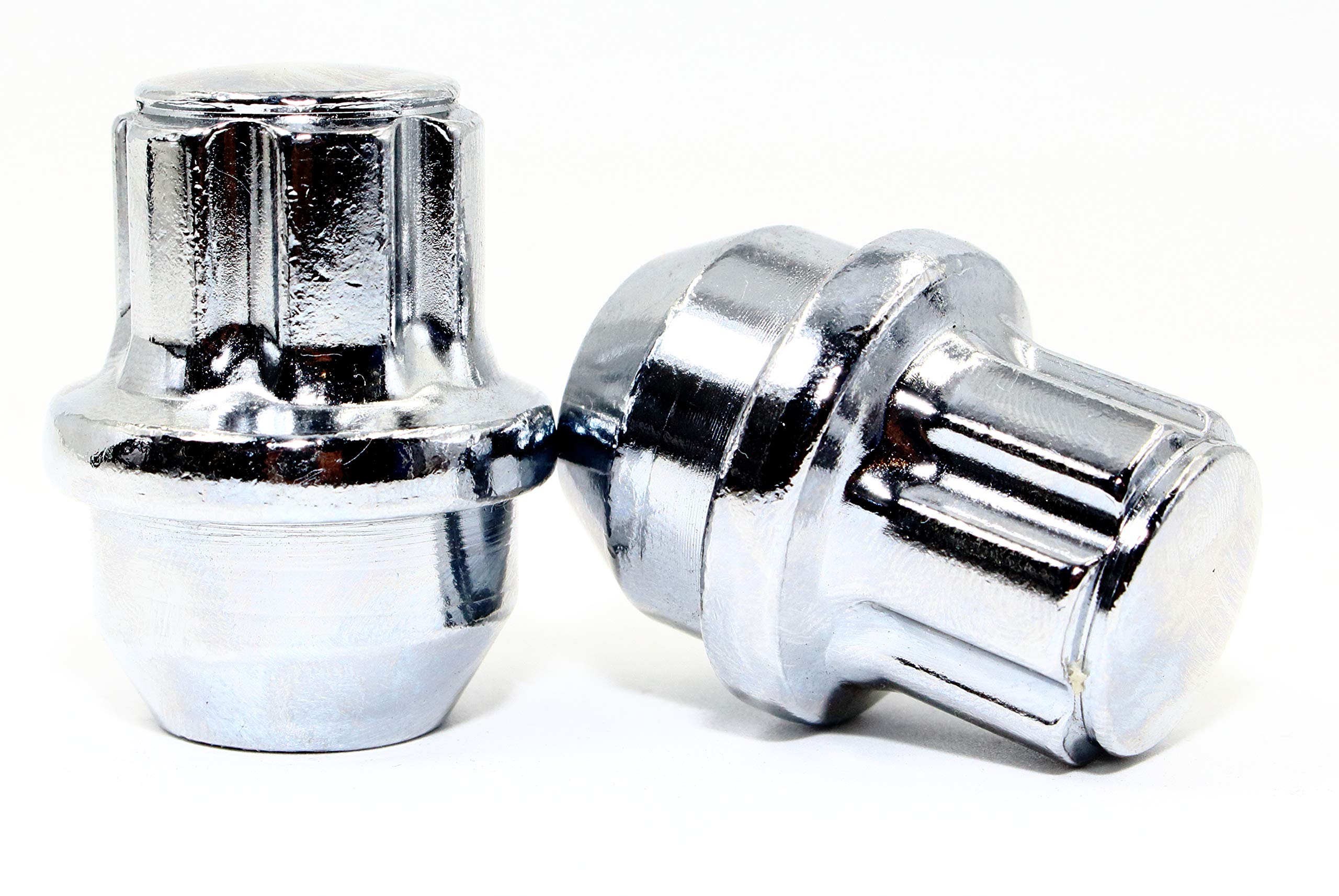Set of 4 Veritek 14x1.5mm 1.6 Inch 22mm Hex Chrome Large Acorn Conical Seat Wheel Locks for Tesla Factory Wheels