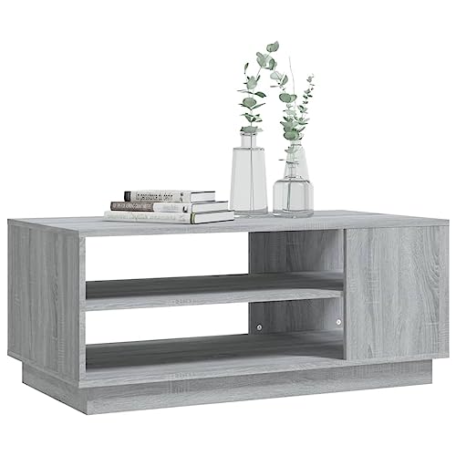 QJBSAVVA Coffee Table Gray Sonoma 40.2"x21.7"x16.9" Engineered Wood,Floor Standing Table Table for Living Room Cocktail Table Suitable for Meeting Rooms, Reception Rooms, Offices