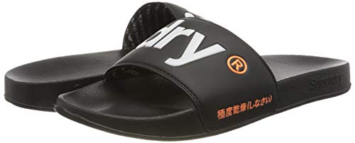 Superdry Men's Walking Slipper, Optic Black/Optic White/Hazard Orange, Small