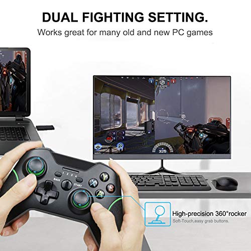 Wireless Controller for Xbox One, Upgraded 2.4GHZ Gamepad Compatible with Xbox One S, One X, One Elite, PC (Receiver Version)