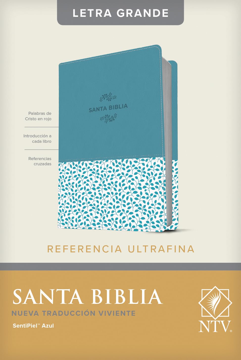 Santa Biblia NTV, EdiciĂłn de referencia ultrafina, letra grande (SentiPiel, Azul, Ăndice) (Spanish Edition)