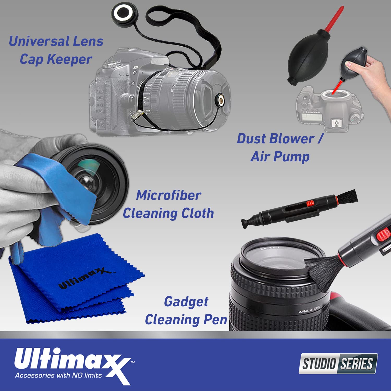Ultimaxx Essential Panasonic Lumix GX9 with 12-32mm f/3.5-5.6 ASPH Lens Bundle (Silver) - Includes: 128GB Ultra SDXC, 1x Spare Battery, 3PC Protective Filter Kit (UV, CPL, FLD) & More (22pc Bundle)