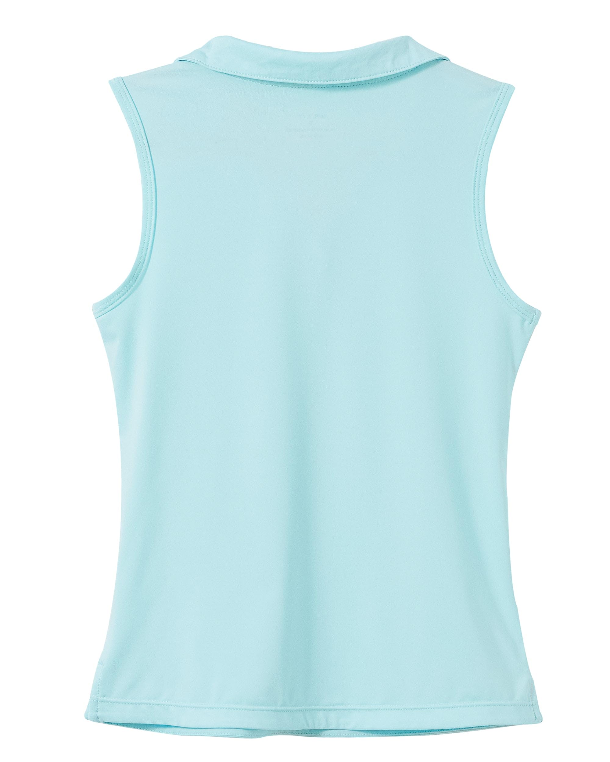Willit Girls' Sleeveless Polo Shirts Golf Tennis Polo Lightweight Shirts Quick Dry Light Blue M