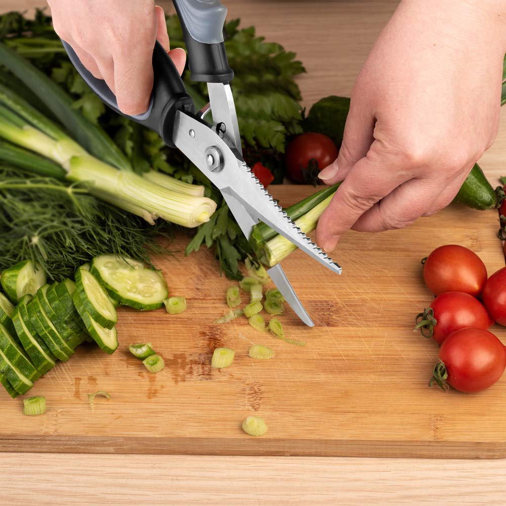 SZFIXEZ Kitchen Scissors Heavy Duty Poultry Shears for Cutting Meat, Seafood,Chicken Bone Game Poultry Chopping Food - Stainless Steel Spring Loaded Scissors