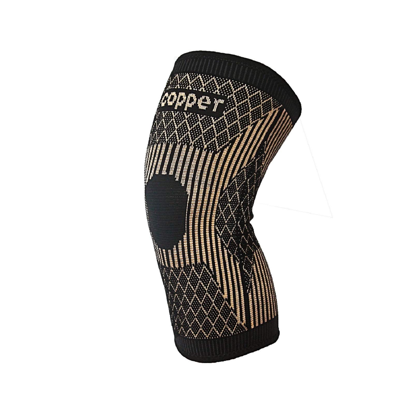 SHENGYADE Copper Knee Brace -Copper Knee Sleeve Compression For Sports,Workout,Arthritis Pain Relief and Support-Single (L)