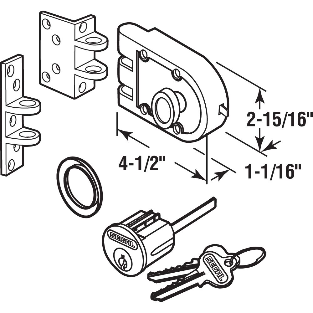 Segal SE 15361 Deadbolt – Jimmy-Proof Design Prohibits Forced Entry by Spreading of Door Frames – Solid Bronze Alloy, Brushed Brass, Angle and FLAT Strike, Single Cylinder (Single Pack)