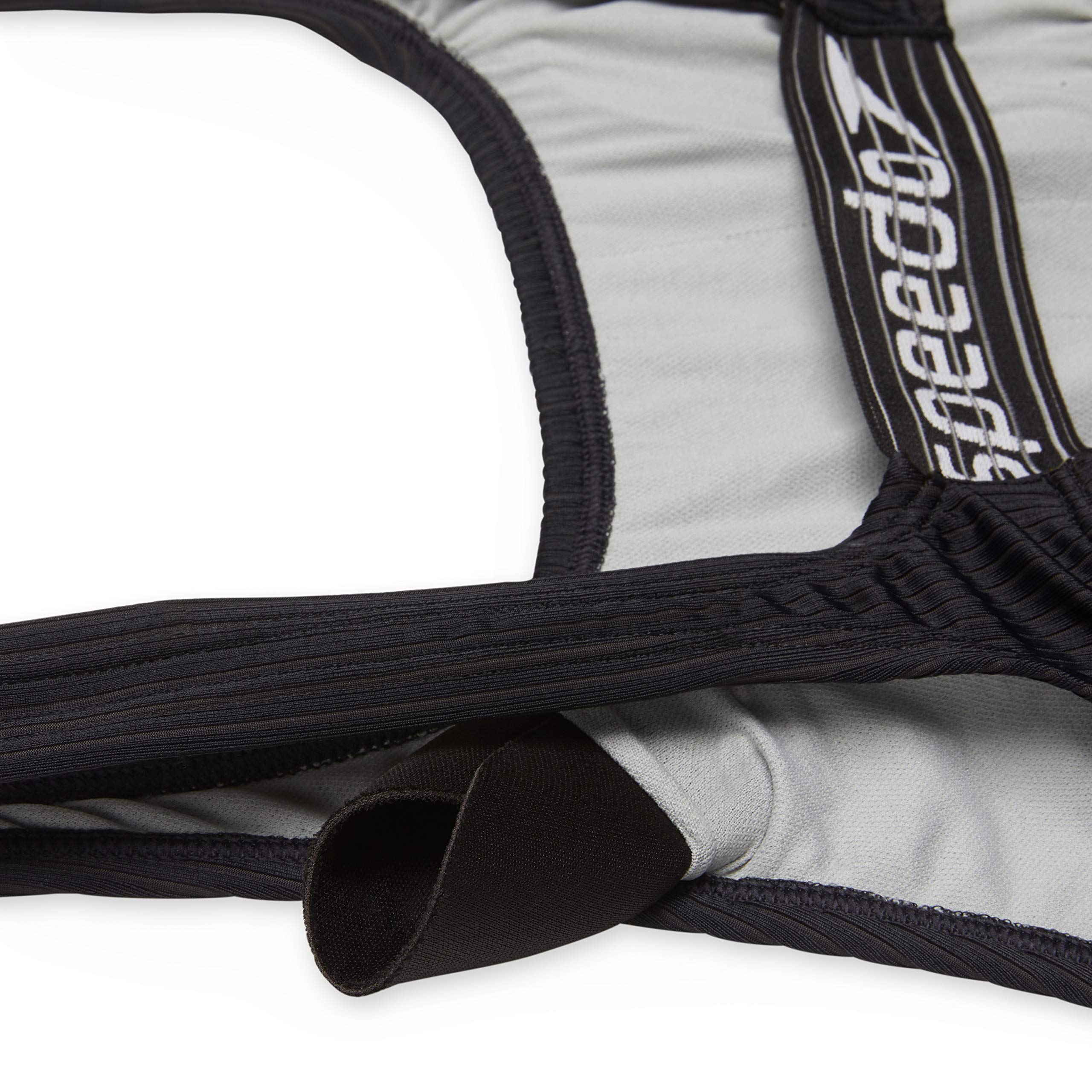 Speedo womens Logo Back Strap Contemporary Cut One Piece Swimsuit, Rib Speedo Black, 8 US