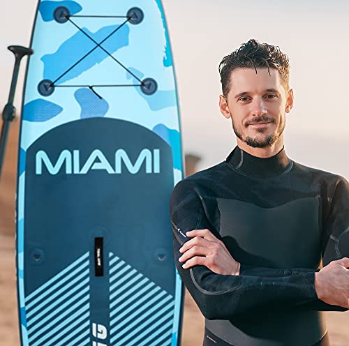 Tidal King Miami 10' 6" Stand Up Paddle Board ISUP - with Adjustable Paddle, Top Accessories - Pump, Leash & Backpack - Standard SUP or Kayak Kit Options (SUP/Kayak)