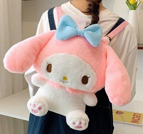 S&C Business Plush Cartoons Anime Melody Shoulder Bag Backpack Plushie Stuffed Toy Schoolbag (Pink)
