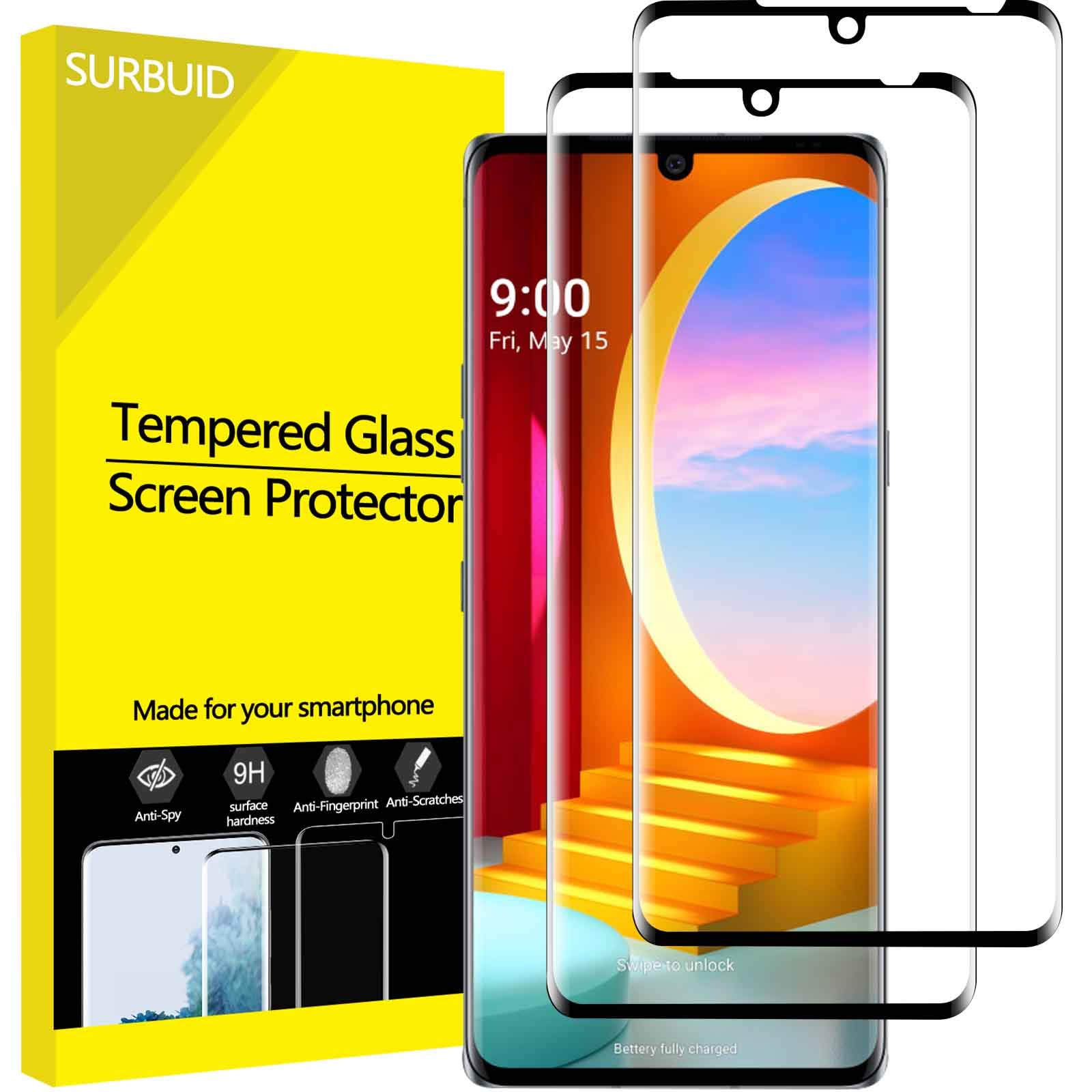 SURBUID (2 Pack Galaxy Note 9 Screen Protector Tempered Glass 3D Curved Edge High Definition Screen Protector Anti Scratch 9H Hardness Bubble-Free Case Friendly Compatible with Samsung Galaxy Note 9