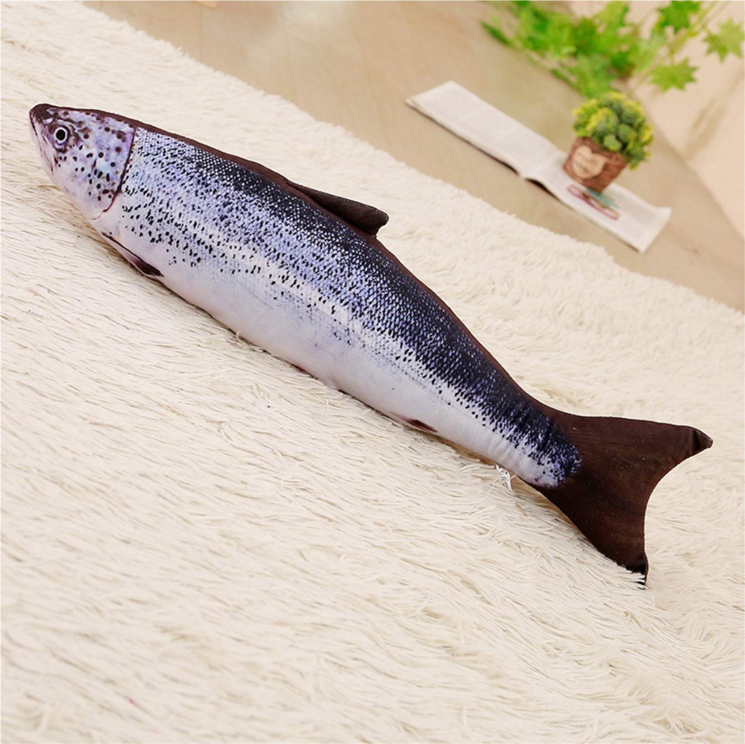 Simulation Fish Plush Decorate Soft Fish Decorate Pillow Cushion Stuffed Decorate Oversized Pillow Creative Gift Home Decor 23.6 in, Salmon