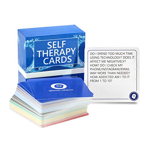 SELF THERAPY CARDS β Relaxing gift! Handy, easy to use anxiety relief cards! 115 Questions in a box, along with suggested actions and meditations. Self reflection cards, mindfulness tool