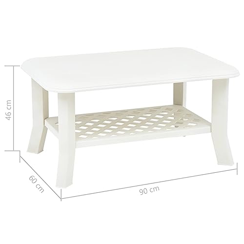 QJBSAVVA Coffee Table White 35.4"x23.6"x18.1" Plastic,Center Table Low Table Folding Table Entrance Table Suitable for Meeting Rooms, Reception Rooms, Offices