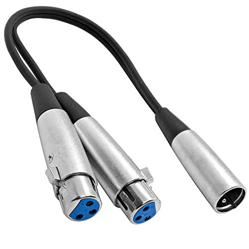 SEISMIC AUDIO SA-Y4 4 Pack 1-Feet Splitter Patch Cables 1 XLR Male to 2 XLR Female
